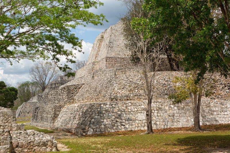 Ancient Mayan Structures at the Edzna Archaeological Park in Cam Stock ...