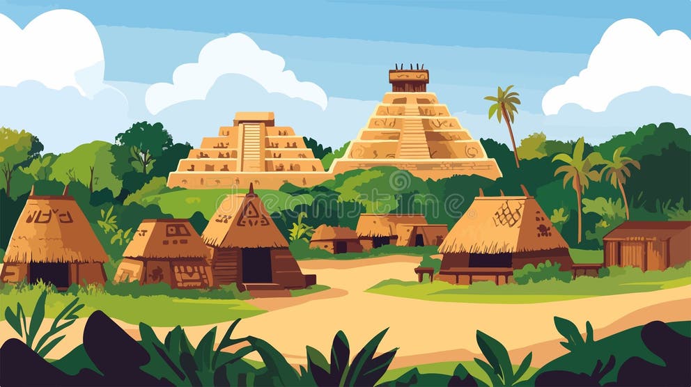 Ancient Mayan Village with Huts - Explore Maya Civilization through ...