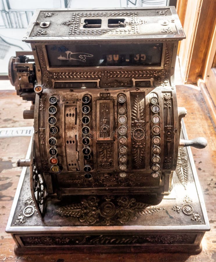 Ancient Mechanical Cash Register in the Museum Editorial Image - Image ...