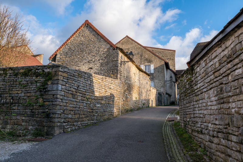 Ancient Medieval Building and Architecture Wall in a French Town Stock ...