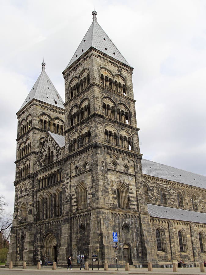Ancient Medieval Cathedral in Lund, Sweden Editorial Photography ...