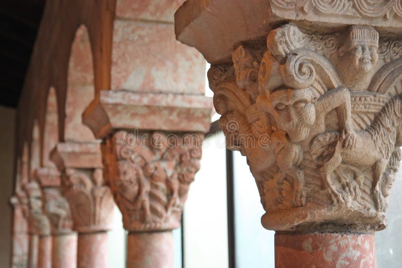 Ancient medieval columns stock image. Image of european - 14680377