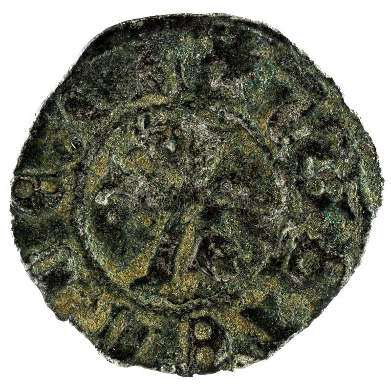 Ancient Medieval Fleece Coin of the King Enrique II Stock Image - Image ...