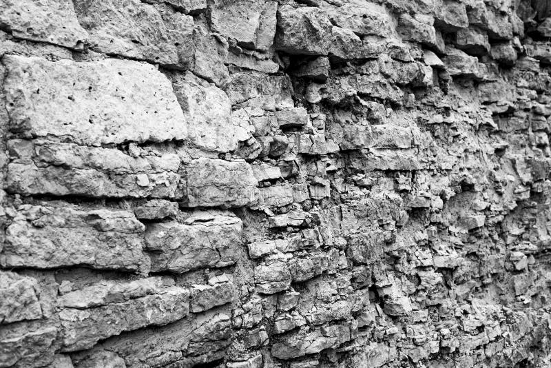 Ancient Medieval Limestone Wall, Black and White Stock Photo - Image of ...