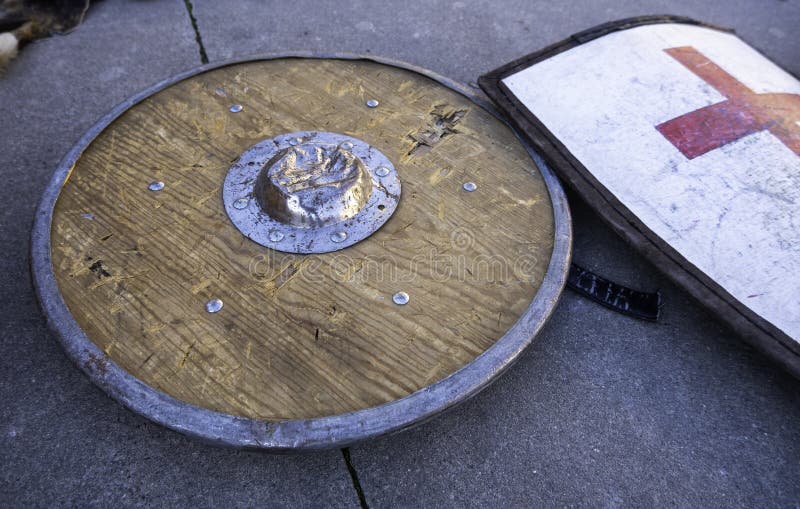 Ancient medieval shields stock photo. Image of ornate - 267883536