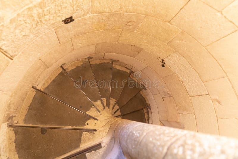 Ancient Medieval Staircase in Round and Stone Stock Image - Image of ...
