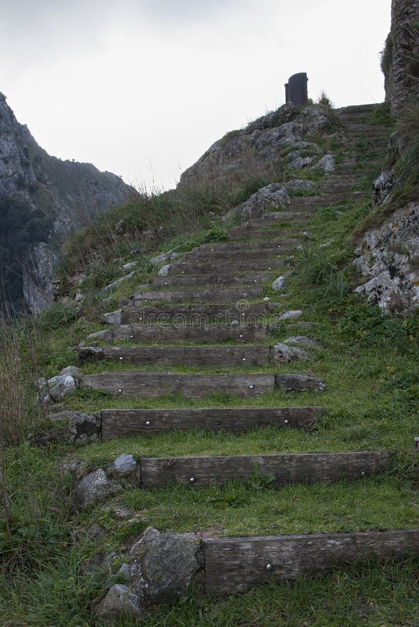Ancient medieval staircase stock image. Image of wooden - 88259807