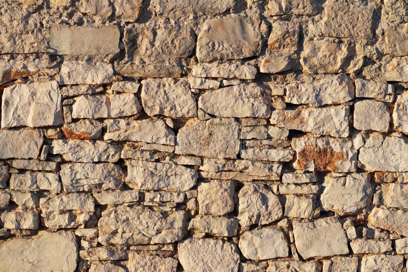 Ancient Medieval Stone Masonry. Texture of a Fragment of a Wall of an ...