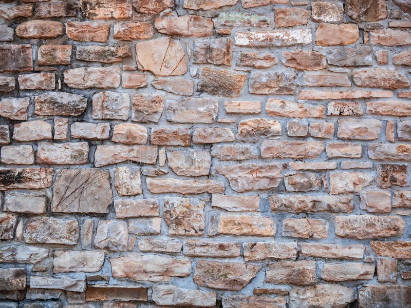Ancient Medieval Stone Wall Texture Background Stock Image - Image of ...
