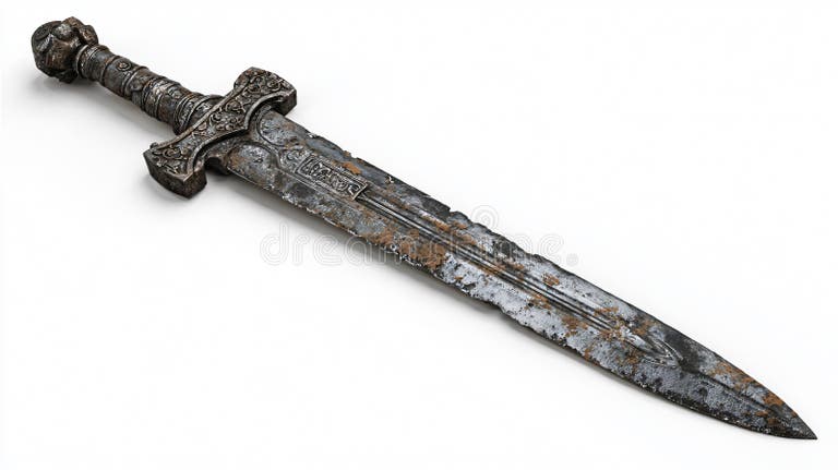 Ancient Medieval Sword of Rusty Metal Sharp Belon Stock Illustration ...