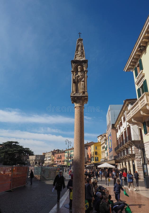 Ancient Medieval Wayside Shrine in Verona Editorial Photo - Image of ...
