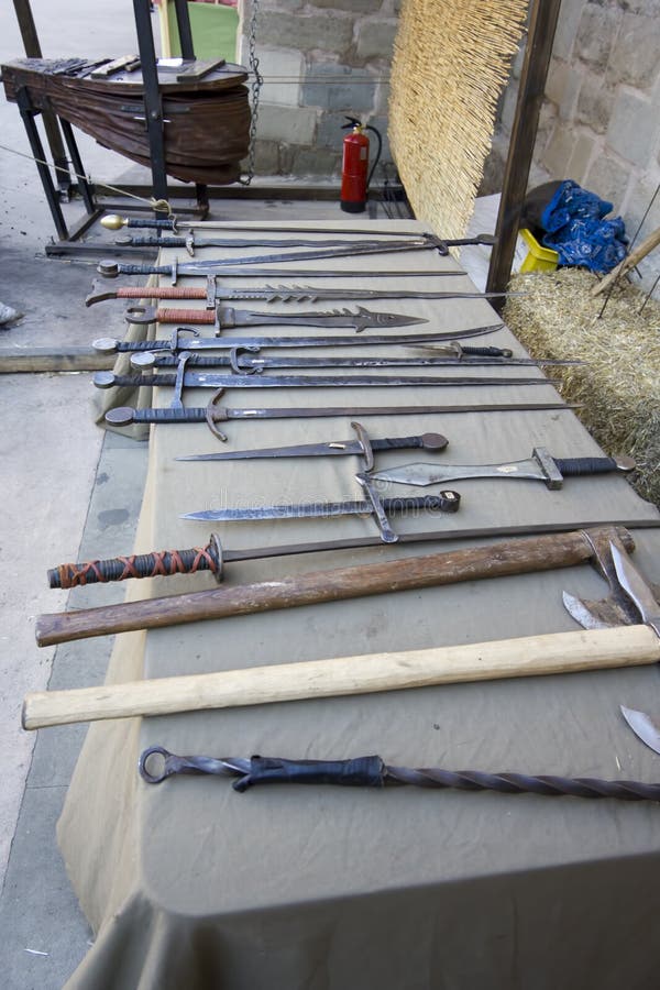 Ancient medieval weapons editorial photo. Image of metal - 195425121