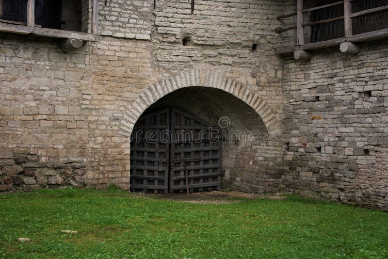 Ancient Medieval Wooden Gate Stock Image - Image of europe, historic ...