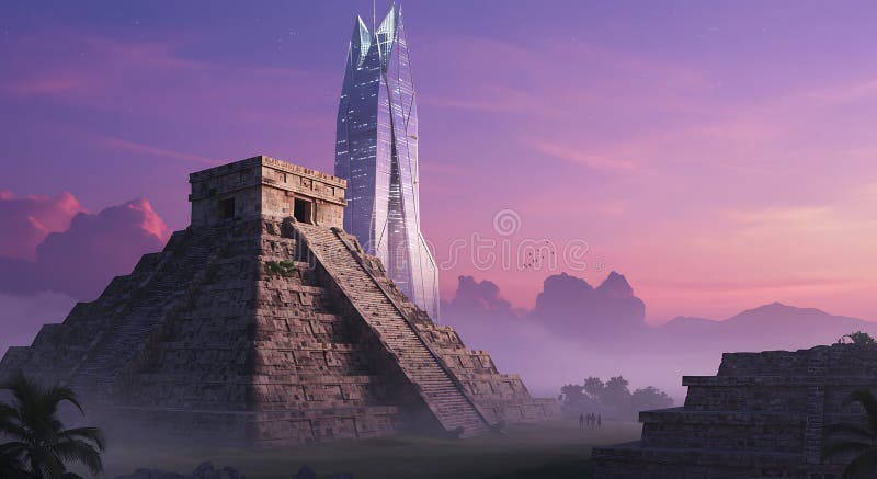 Ancient Meets Modern As a Stone Pyramid Structure, Resembling a ...