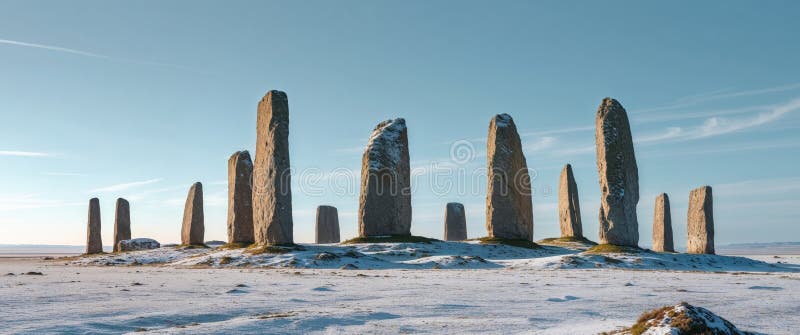 Ancient Megaliths Stand Majestically in a Barren Landscape Under the ...