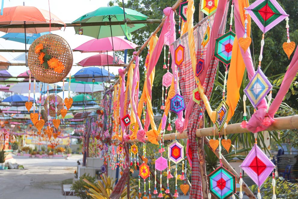 An Ancient Merit-making Tradition Using Objects and Flags Decorated ...