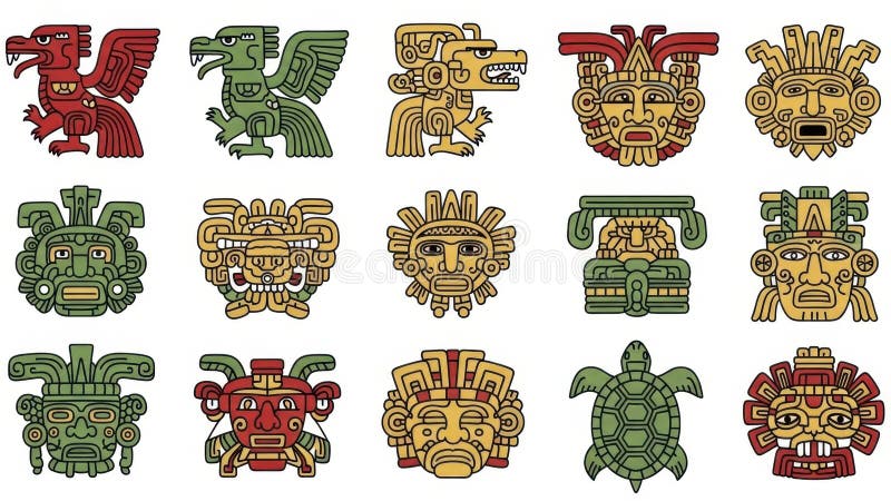 Ancient Mesoamerican Symbols Stock Illustrations – 340 Ancient ...