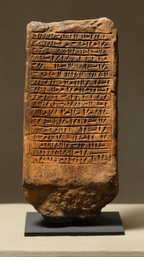 Ancient Mesopotamian Cuneiform Tablet with Detailed Inscriptions on ...