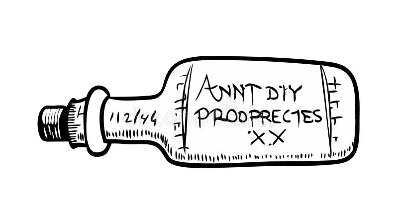Ancient Message in a Bottle and Historical Communication Icon, Vector ...