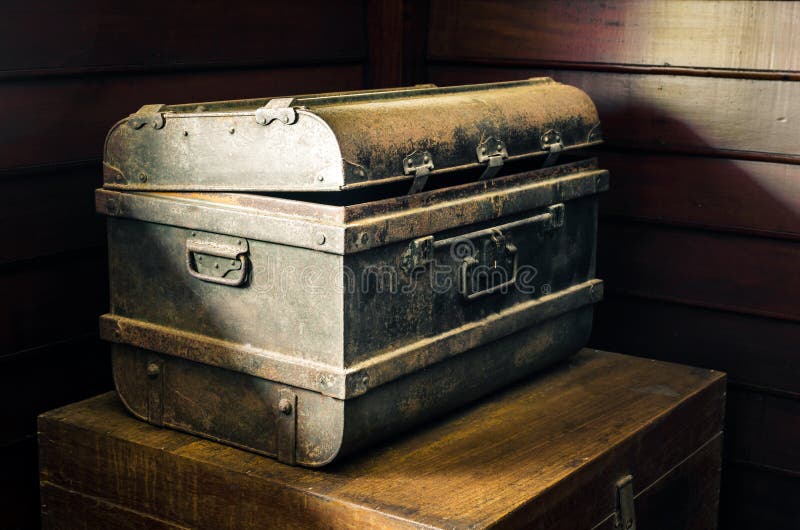 Ancient metal chest stock image. Image of storage, container - 39150611