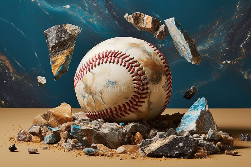 Ancient Meteorite Baseball Ball Illustration Generative Ai Stock ...