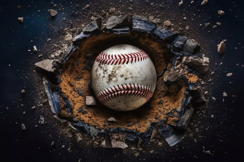 Ancient Meteorite Baseball Ball Illustration Generative Ai Stock ...