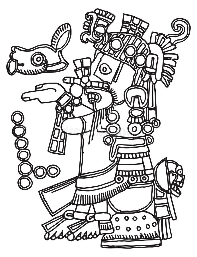 Ancient Mexican Tattoo. Set of Aztec Labels and Elements. Vector Set ...