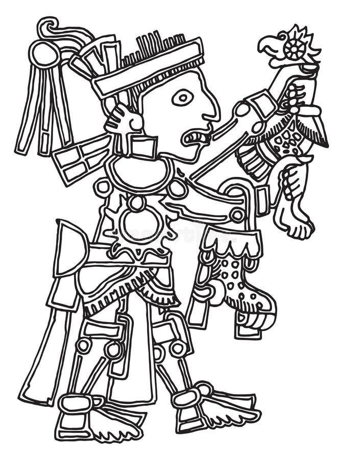Ancient Mexican Tattoo. Set of Aztec Labels and Elements. Vector Set ...