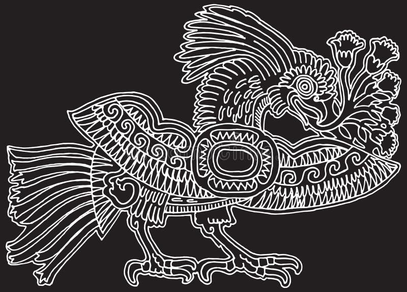 Ancient Mexican Tattoo. Set of Aztec Labels and Elements. Vector Set ...