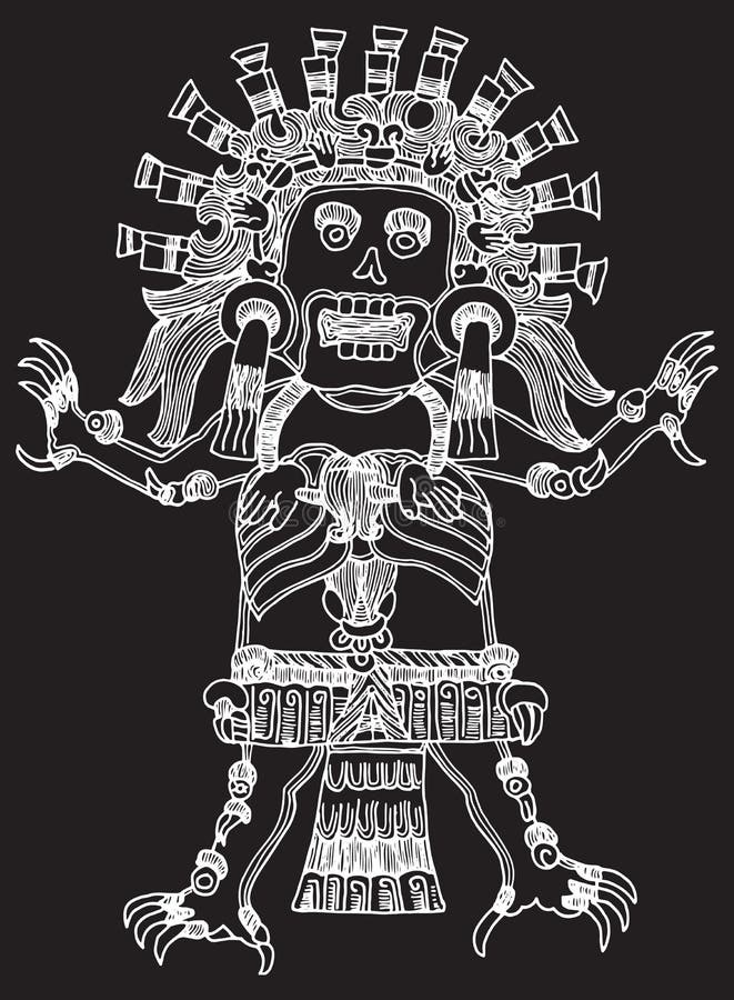 Ancient Mexican Tattoo. Set of Aztec Labels and Elements. Vector Set ...