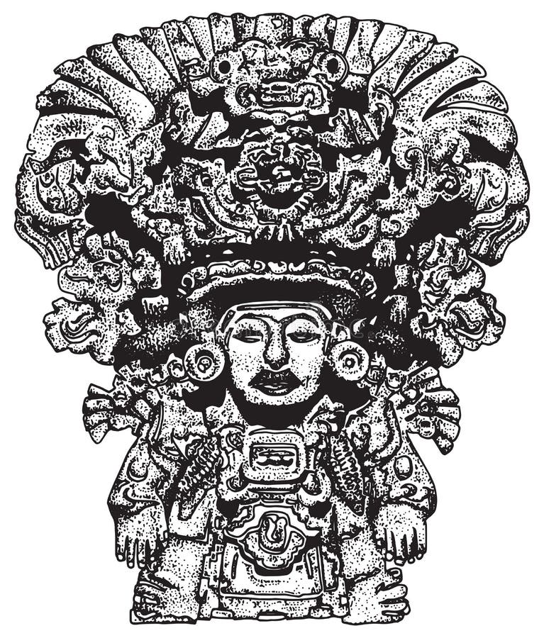 Ancient Mexican Tattoo. Set of Aztec Labels and Elements. Vector Set ...