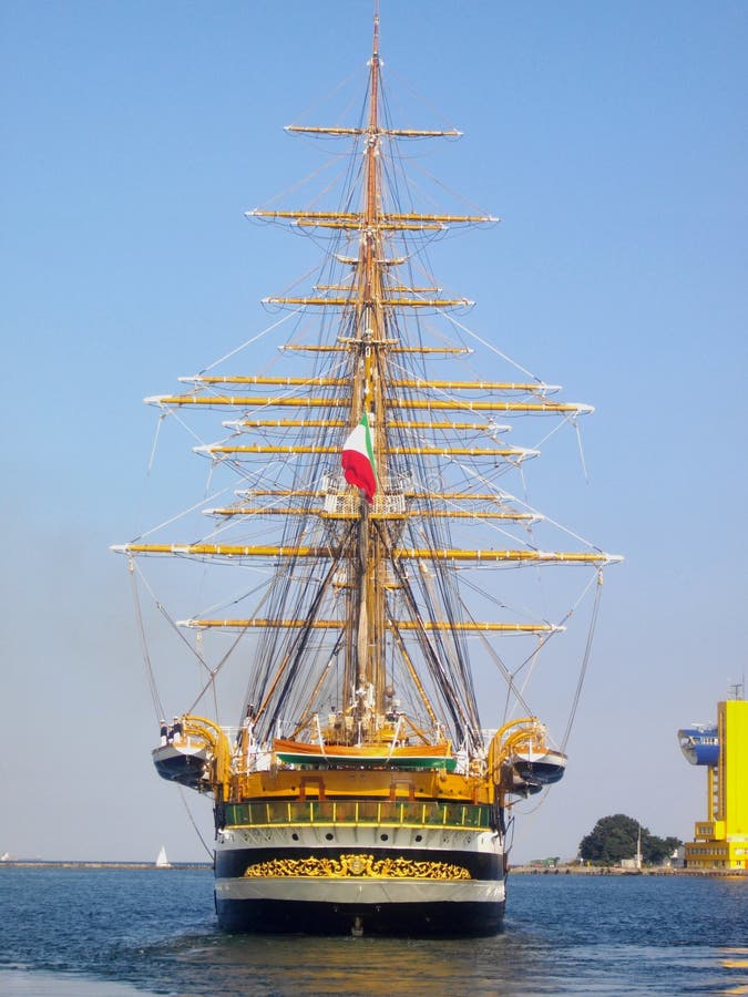 Ancient military frigate stock image. Image of harbor - 10690475