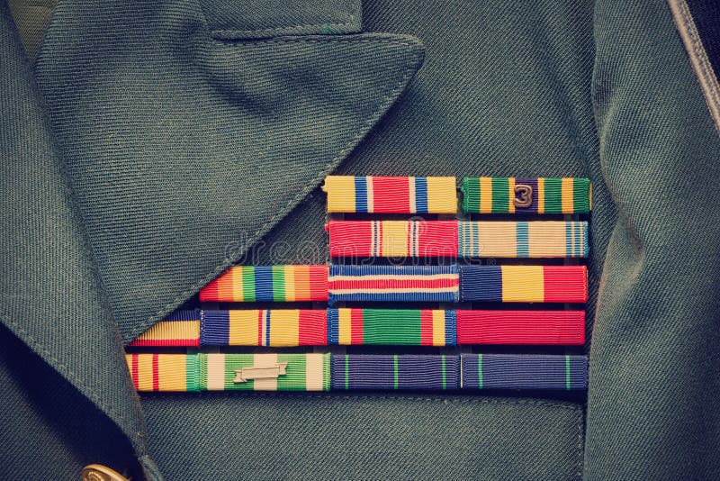 Ancient Military Insignia on an Old Uniform Stock Photo - Image of ...