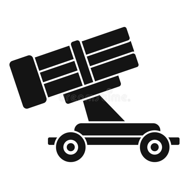Ancient Military Rocket Launcher Standing on Wheels Icon Stock Vector ...