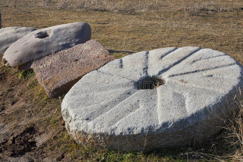 Ancient mill stone stock image. Image of ancient, grindstone - 364328445