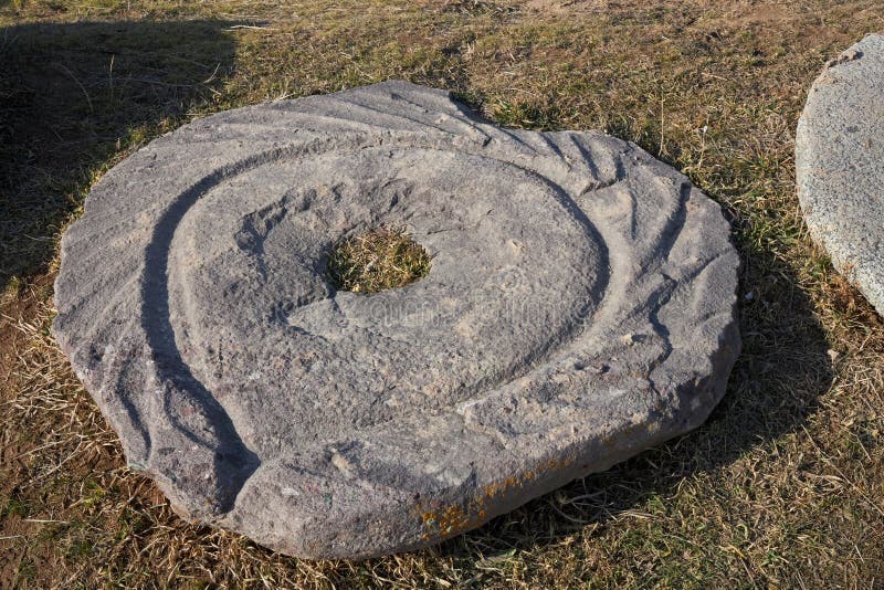 Ancient mill stone stock image. Image of historical - 364328563