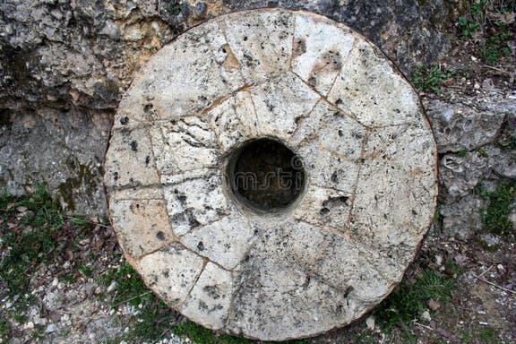 Ancient millstone stock image. Image of front, millstone - 8774361