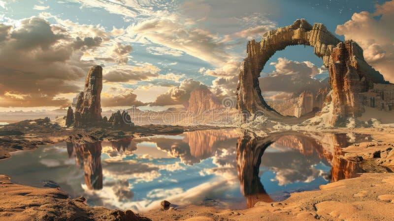 Ancient Mirror Reflecting Future Landscapes â€ Surreal Temporal ...
