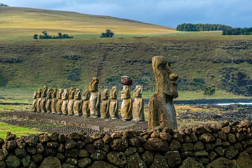 The Ancient Moai on Easter Island of Chile Stock Image - Image of ...