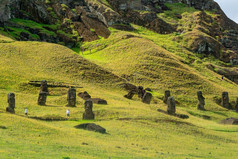 The Ancient Moai on Easter Island of Chile Stock Image - Image of ...