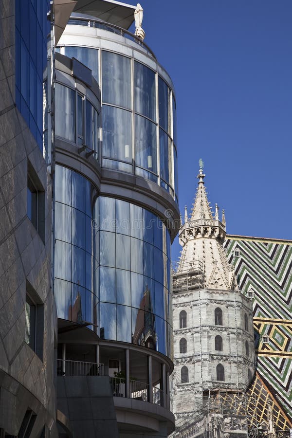 Ancient and Modern Architecture Stock Image - Image of contrast, city ...