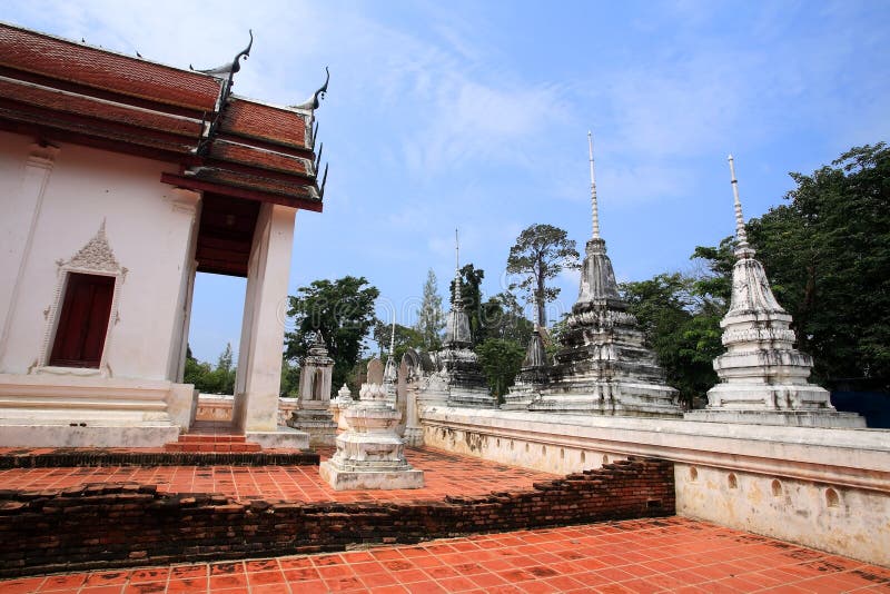 Ancient Mon Temple Architecture at Wat Sing Stock Image - Image of ...