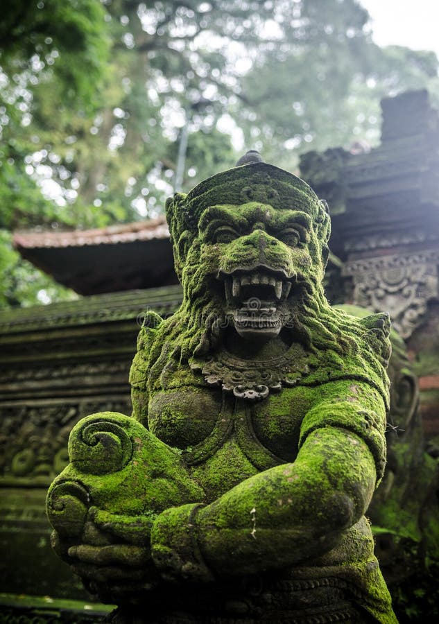 Ancient Statue in Monkey Forest Bali Indonesia Stock Image - Image of ...