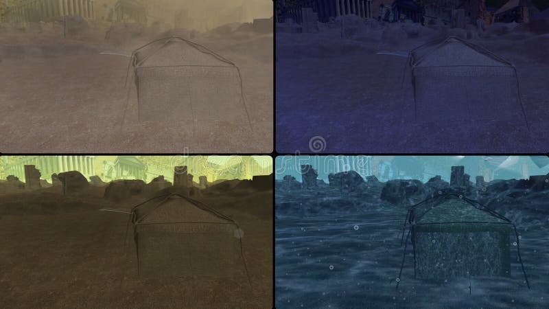 Tunneling through an Ancient Temple To a Green Screen Stock Footage ...