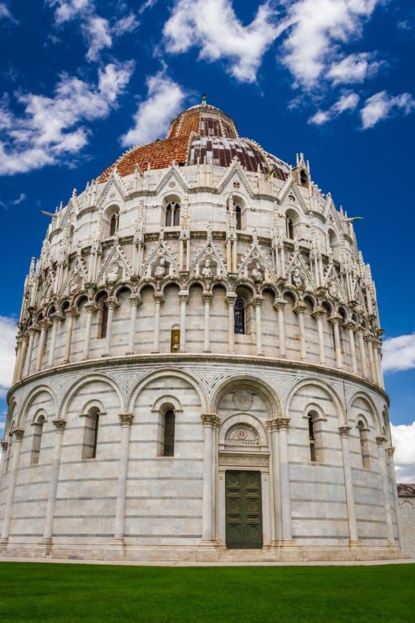 Ancient Monuments in Pisa on Green Glade Stock Photo - Image of leaning ...