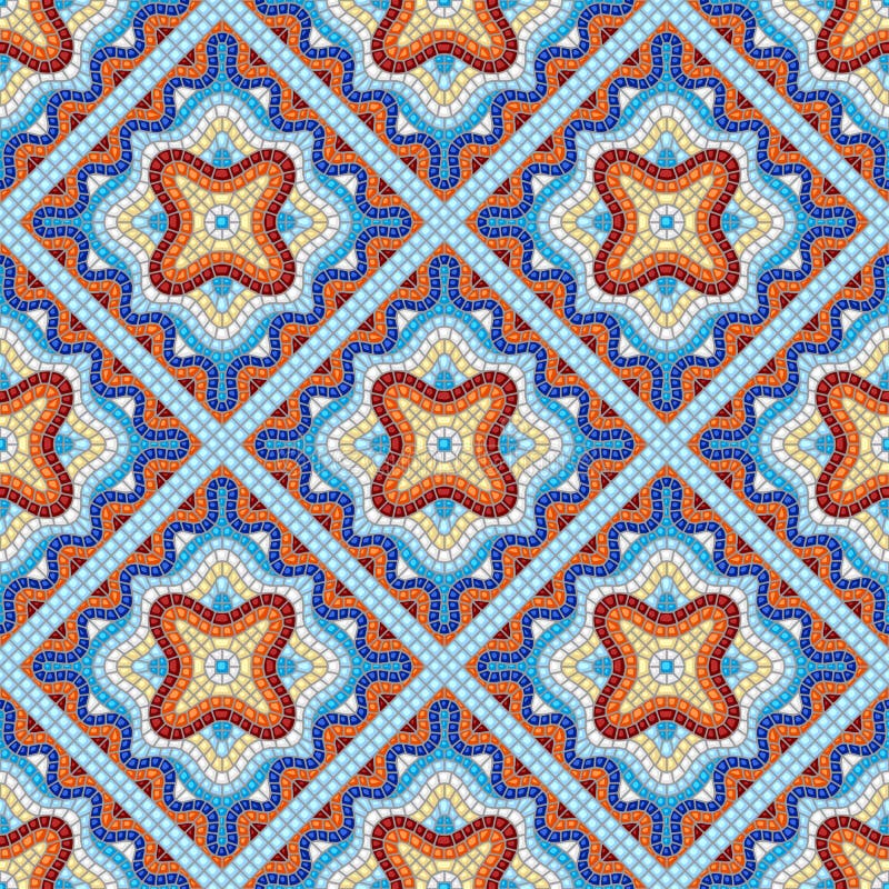 Ancient Mosaic Ceramic Tile Pattern. Stock Vector - Illustration of ...