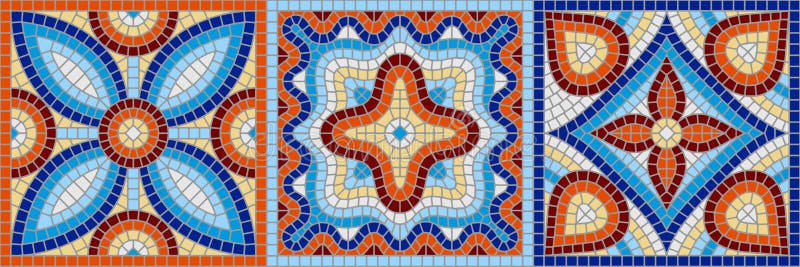 Ancient Mosaic Ceramic Tile Pattern. Stock Vector - Illustration of ...