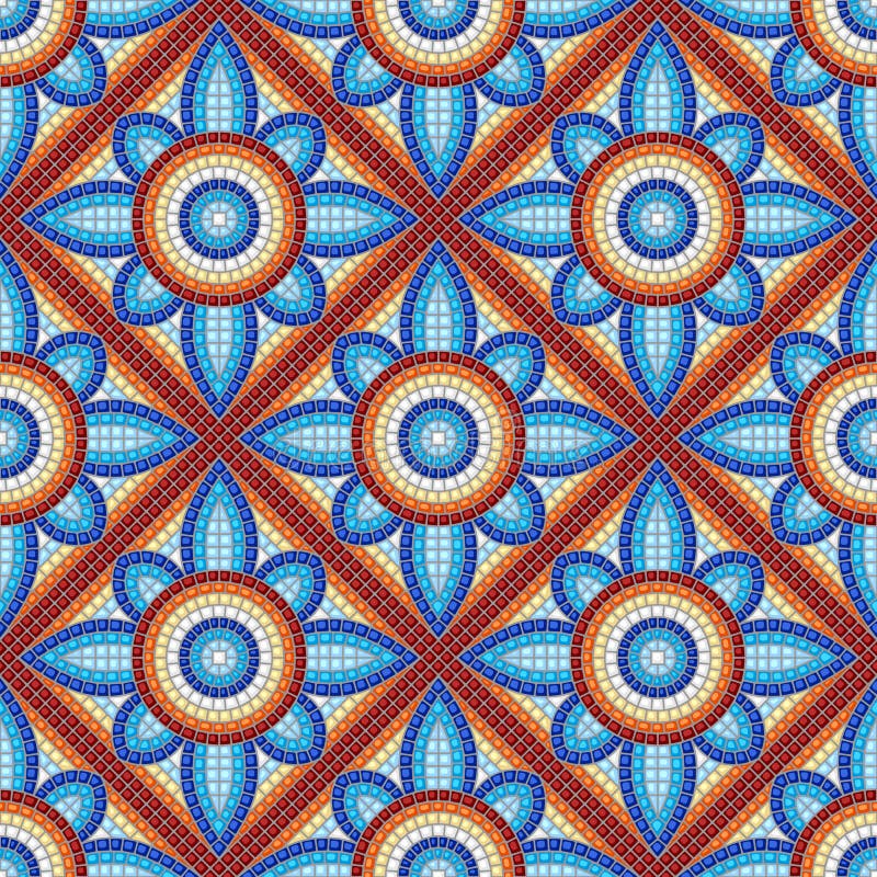 Ancient Mosaic Ceramic Tile Pattern. Stock Vector - Illustration of ...