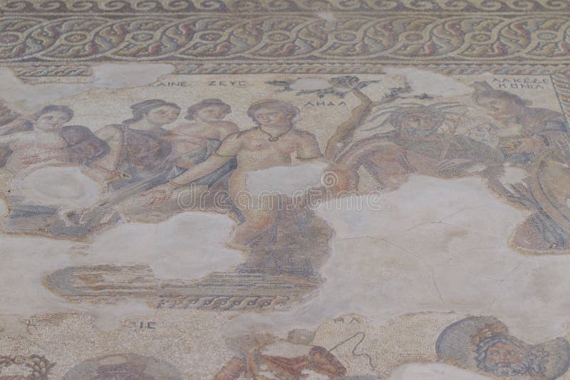 Ancient Mosaic on the Floor of Ancient Greek Civilization Stock Image ...
