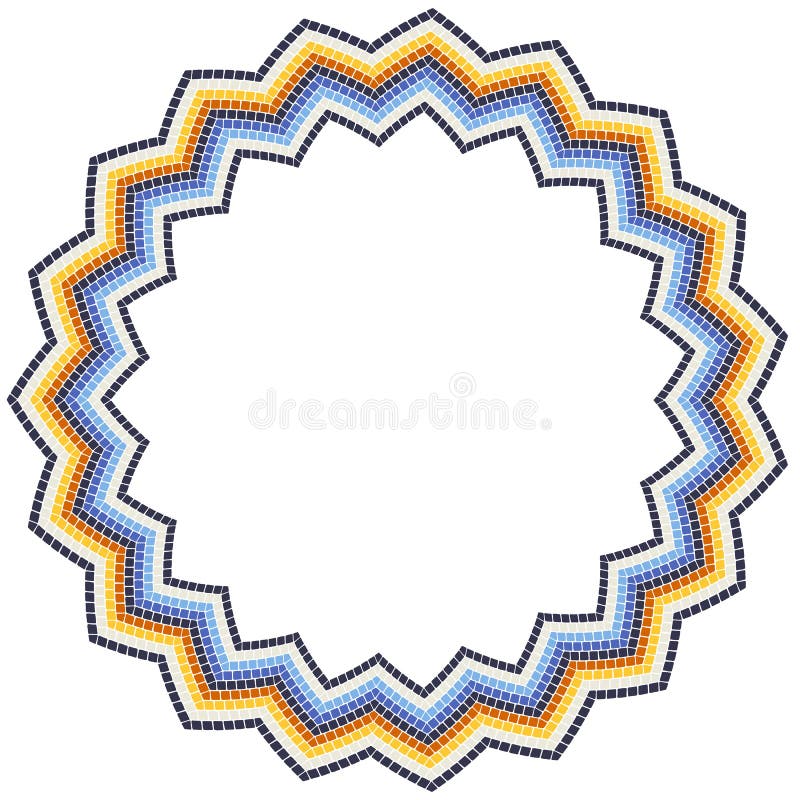 Ancient Mosaic Frame. Decorative Antique Stone Ornament Stock Vector ...